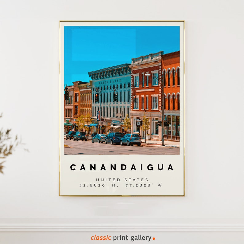 Canandaigua Print Colorful Poster|canandaigua Wall Art|canandaigua ...