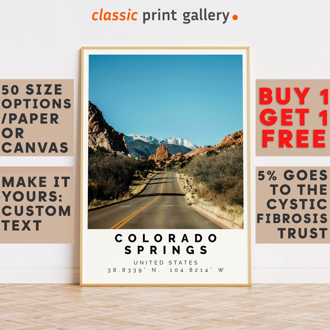 Colorado Springs Poster Colorful Print, Colorado Springs Wall Art ...
