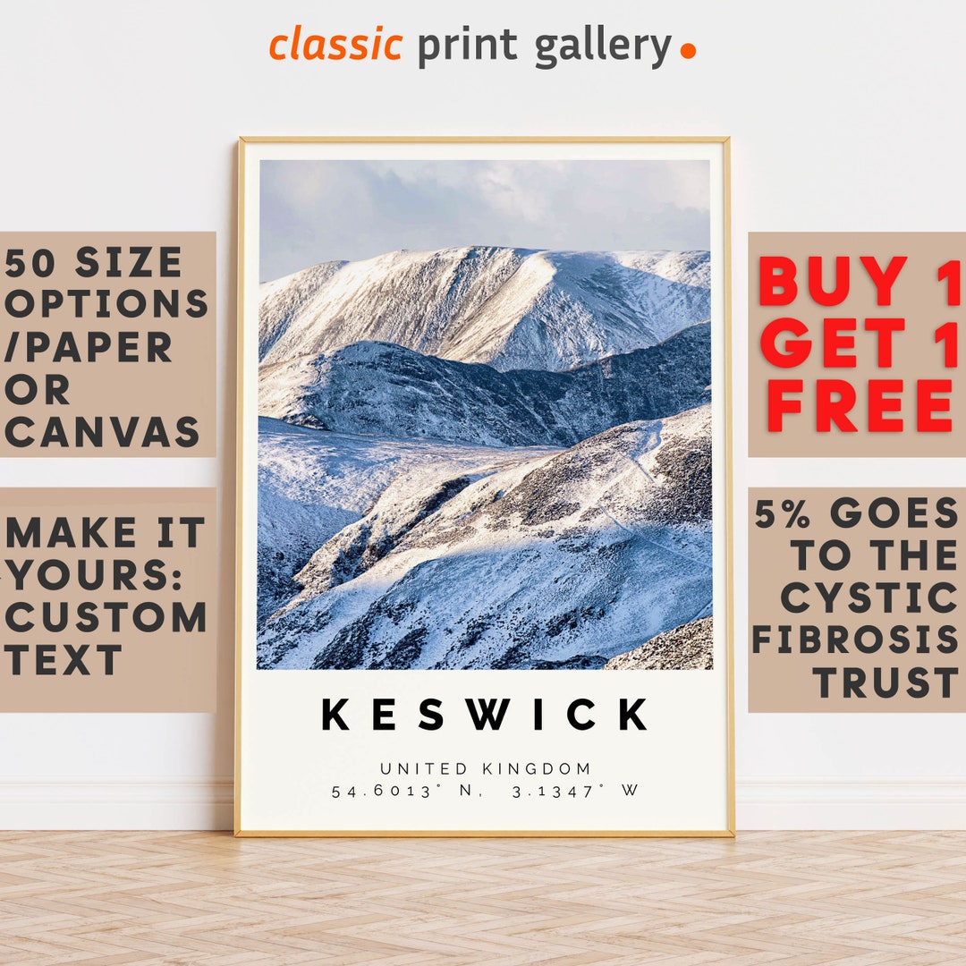Keswick Poster Colorful Print, Keswick Wall Art, Keswick Photo Decor ...