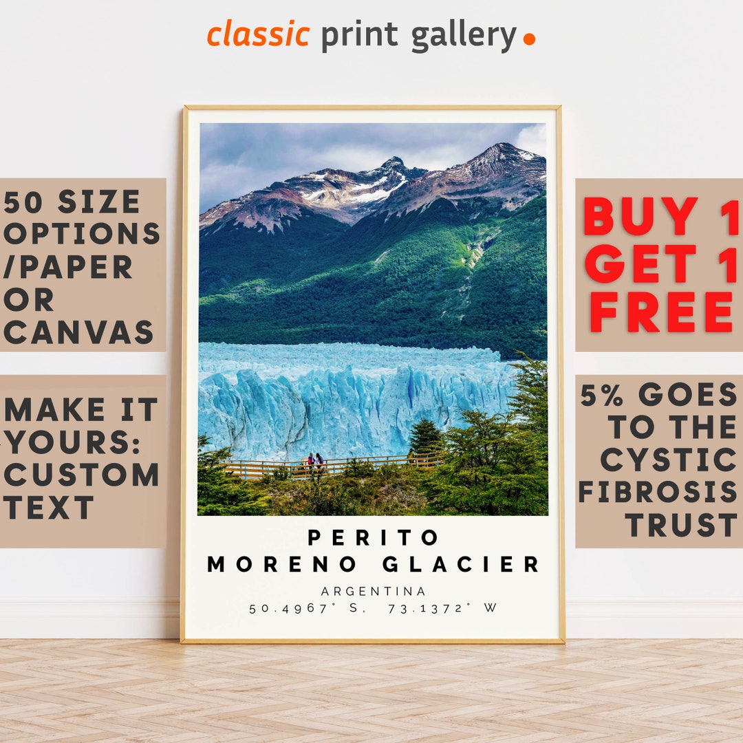 Perito Moreno Glacier Poster Colorful Print, Perito Moreno Glacier Wall ...
