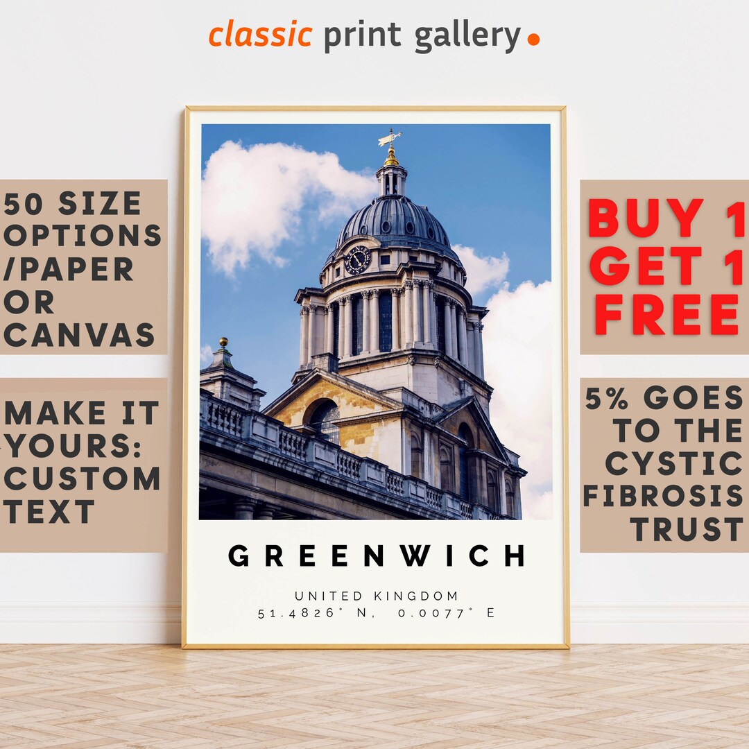 Greenwich Poster Colorful Print, Greenwich Wall Art, Greenwich Photo ...