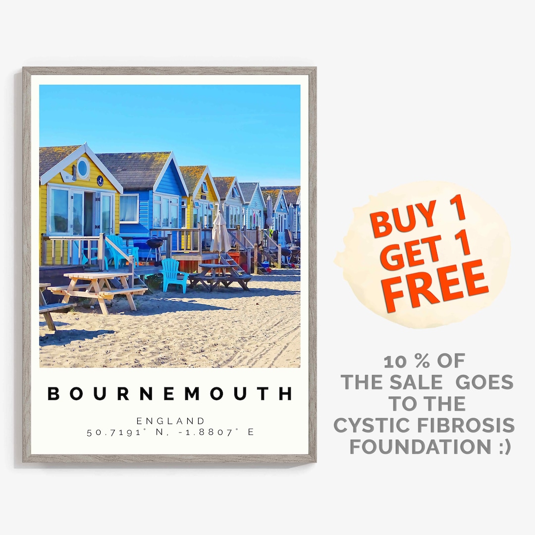 Bournemouth Poster Colorful Print Bournemouth Wall Art - Etsy