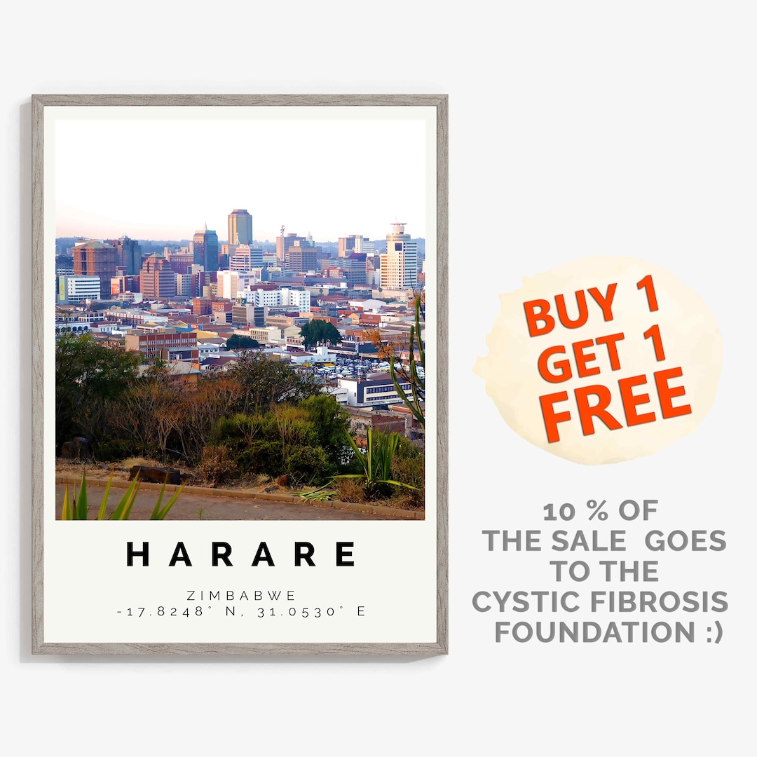 Harare Poster Colorful Print Harare Wall Art Harare Photo - Etsy