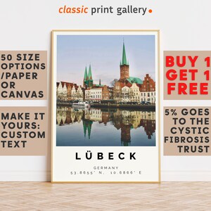 Lübeck Poster Colorful Print, Lübeck Wall Art, Lübeck Photo Decor ...