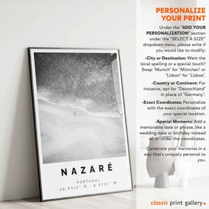 Nazare Poster Black and White Print, Nazare Wall Art, Nazare Photo ...