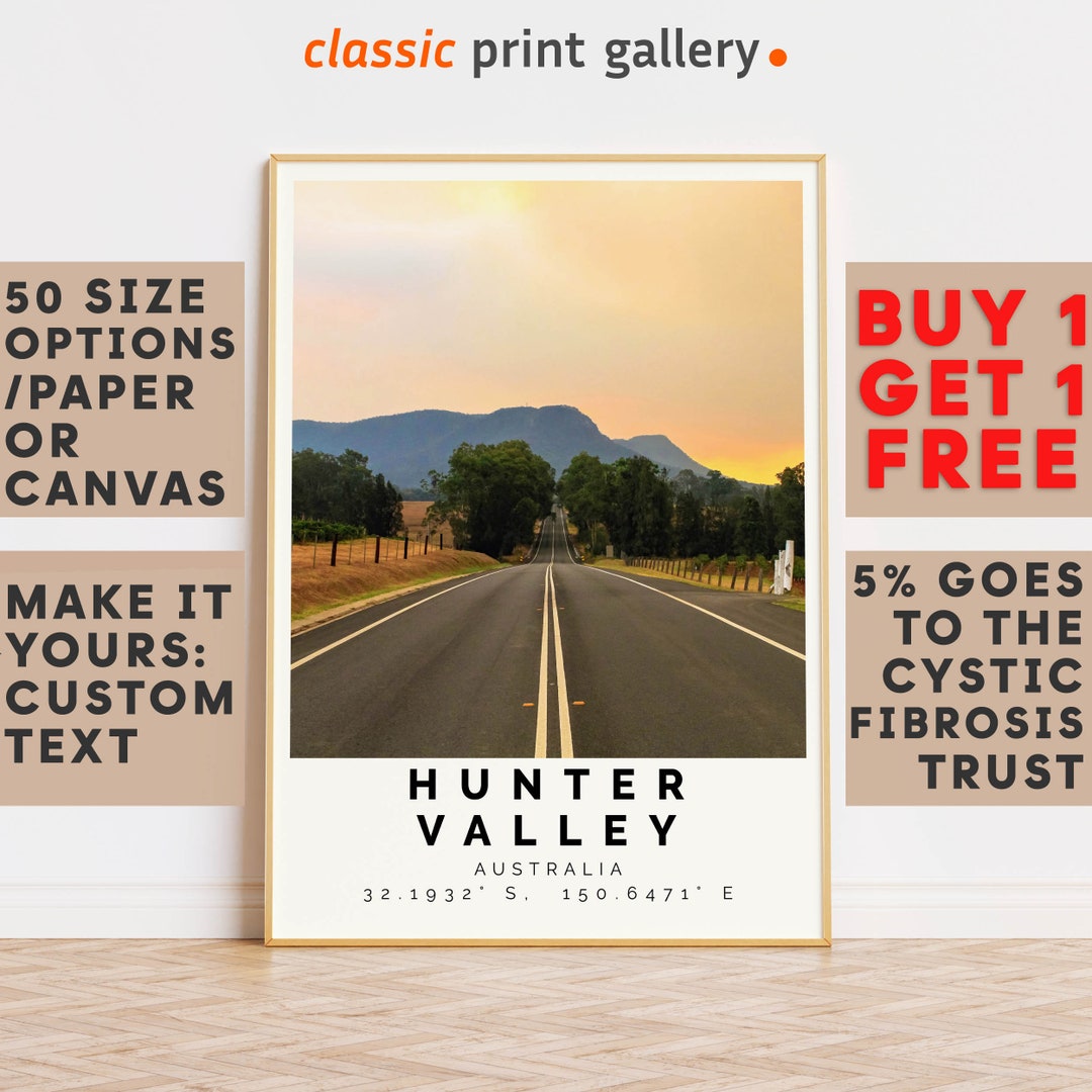 Hunter Valley Poster Colorful Print, Hunter Valley Wall Art, Hunter ...