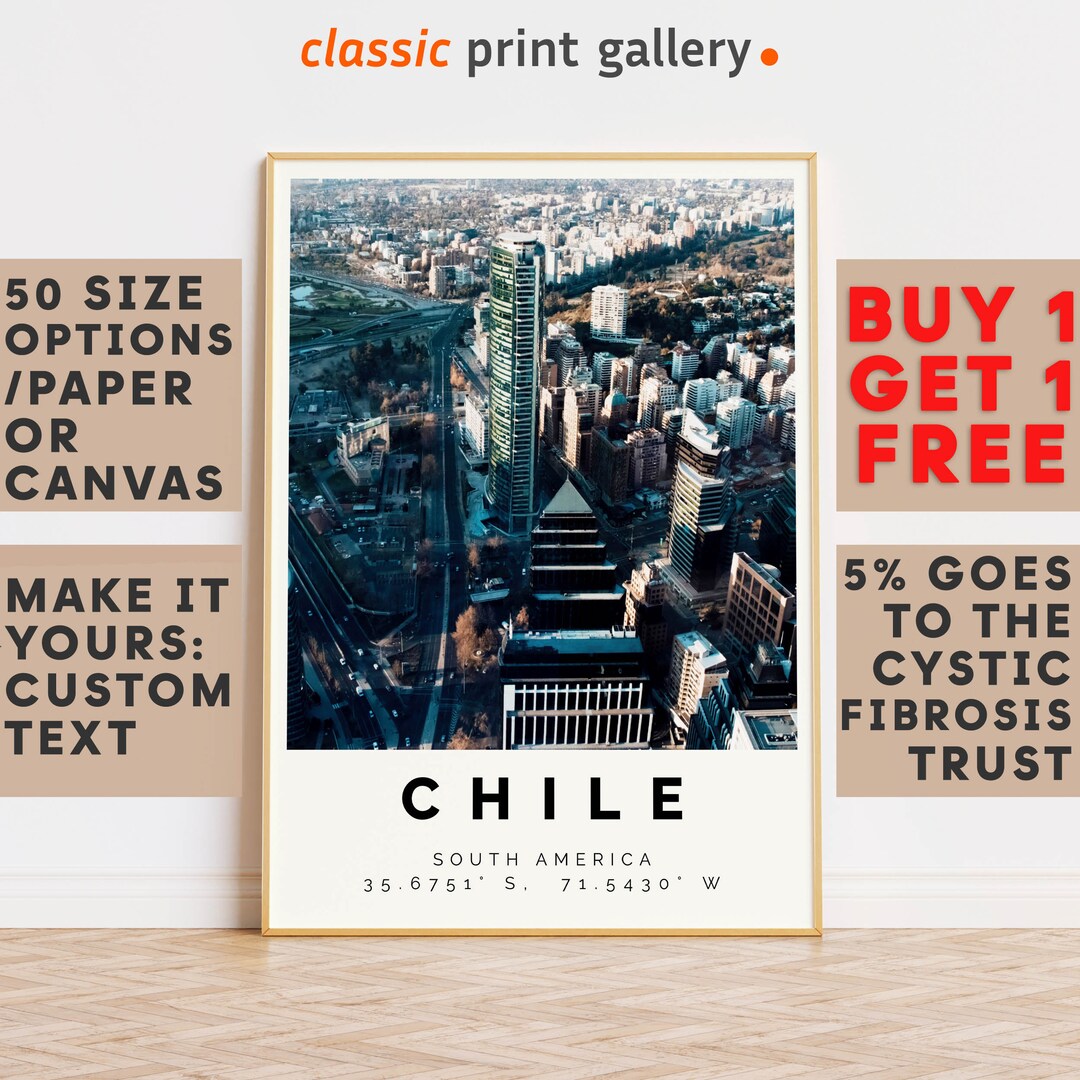 Chile Poster Colorful Print, Chile Wall Art, Chile Photo Decor, Chile ...