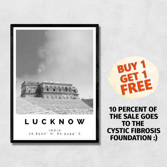 Lucknow Poster Black and White Photo Lucknow Wall Art - Etsy