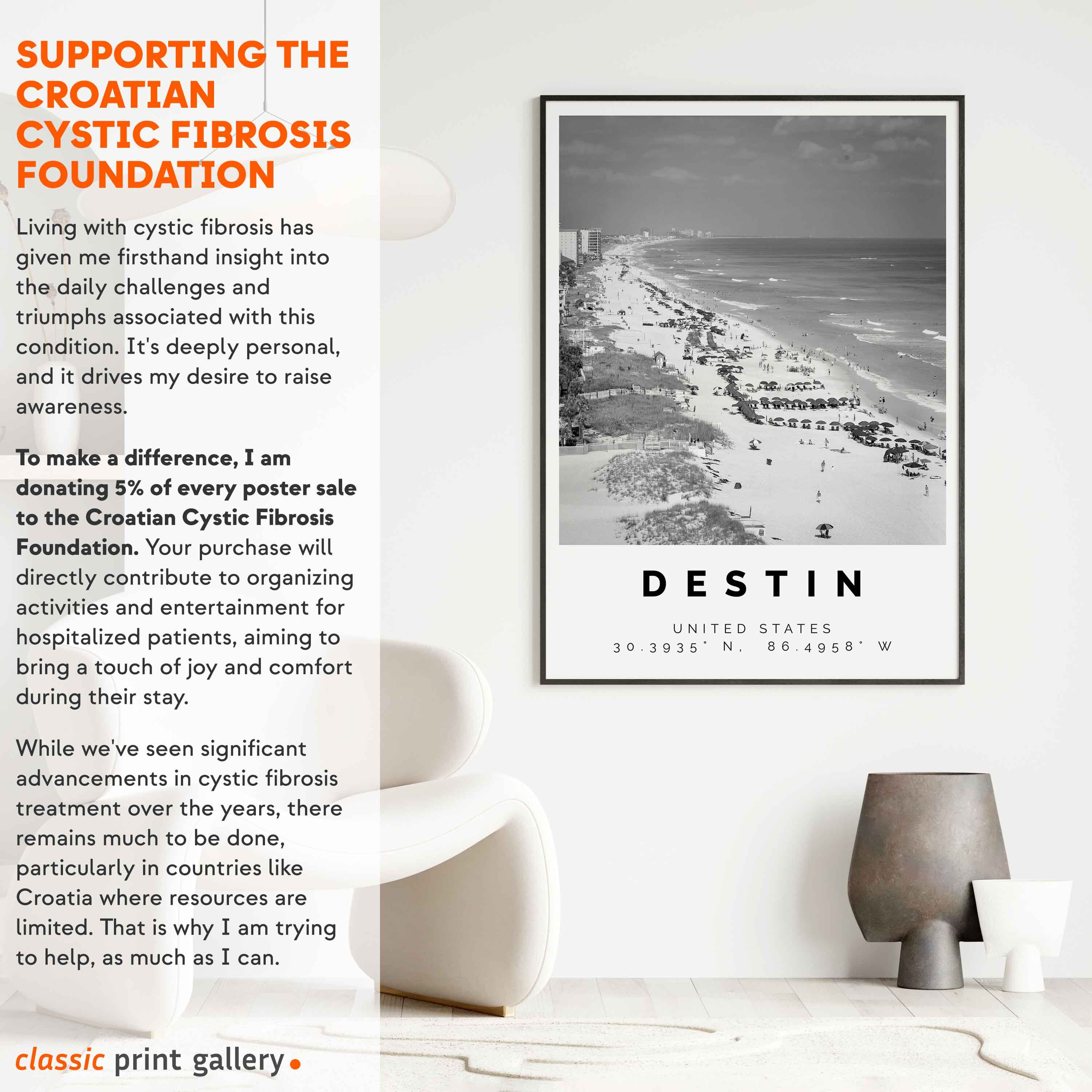 Destin Print Black and White Photo, Destin Wall Art, Destin Travel ...