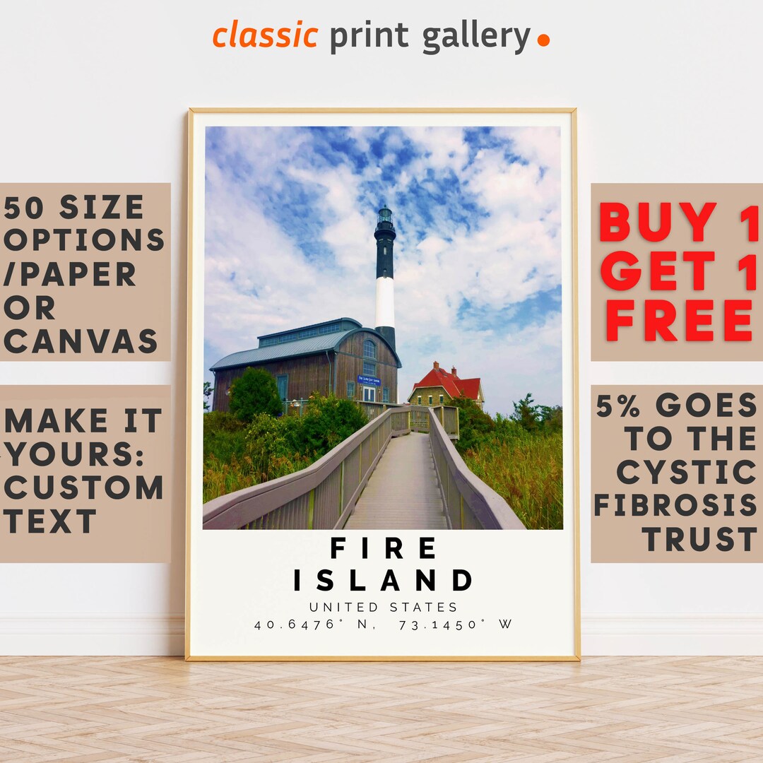 Fire Island Poster Colorful Print, Fire Island Wall Art, Fire Island ...