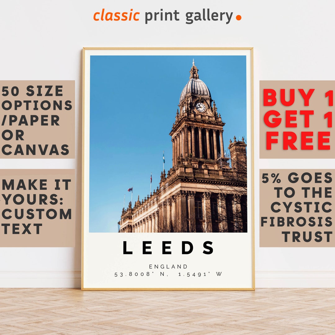 Leeds Poster Colorful Print, Leeds Wall Art, Leeds Photo Decor, Leeds ...
