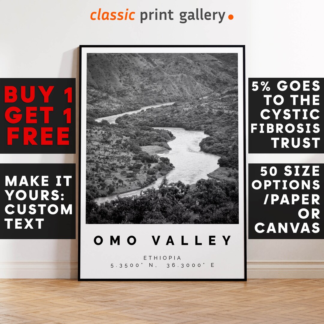 Omo Valley Print,omo Valley Wall Art,omo Valley Black and White Poster ...