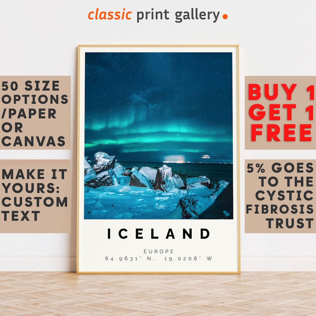 Iceland Poster Colorful Print, Iceland Wall Art, Iceland Photo Decor ...