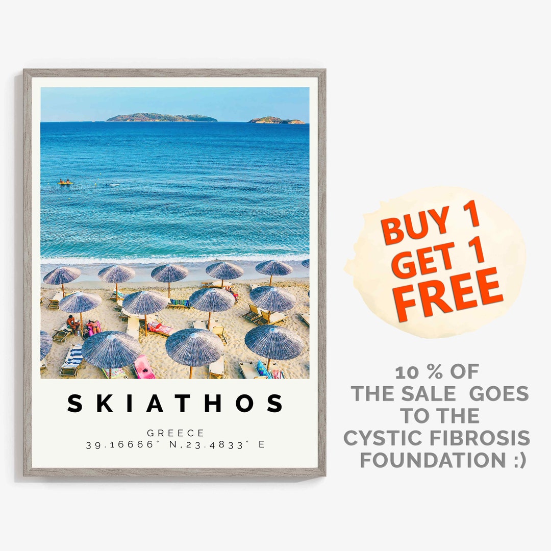 Skiathos Poster Colorful Print Skiathos Wall Art Skiathos - Etsy