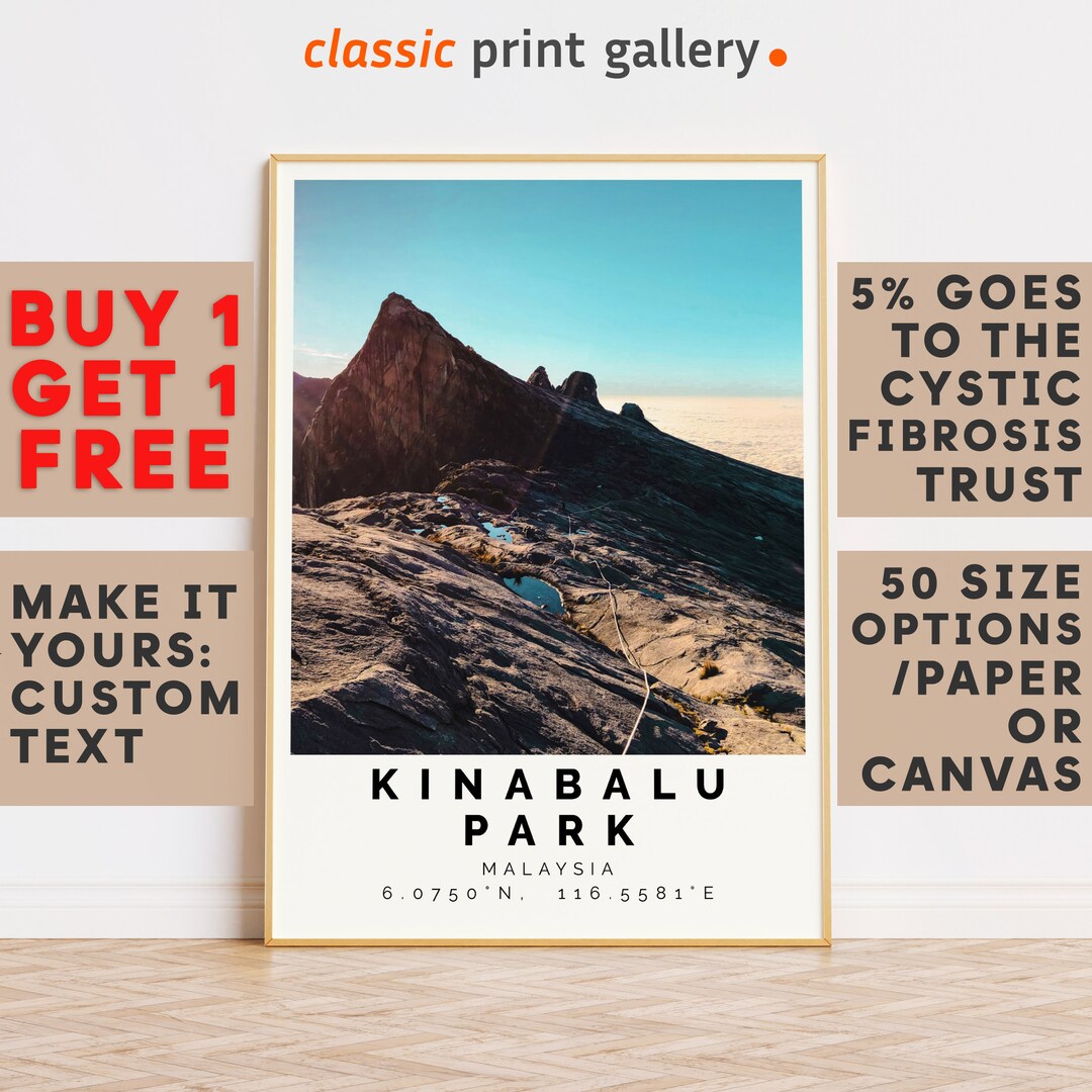 Kinabalu Park Print,kinabalu Park Wall Art,kinabalu Park Colorful ...