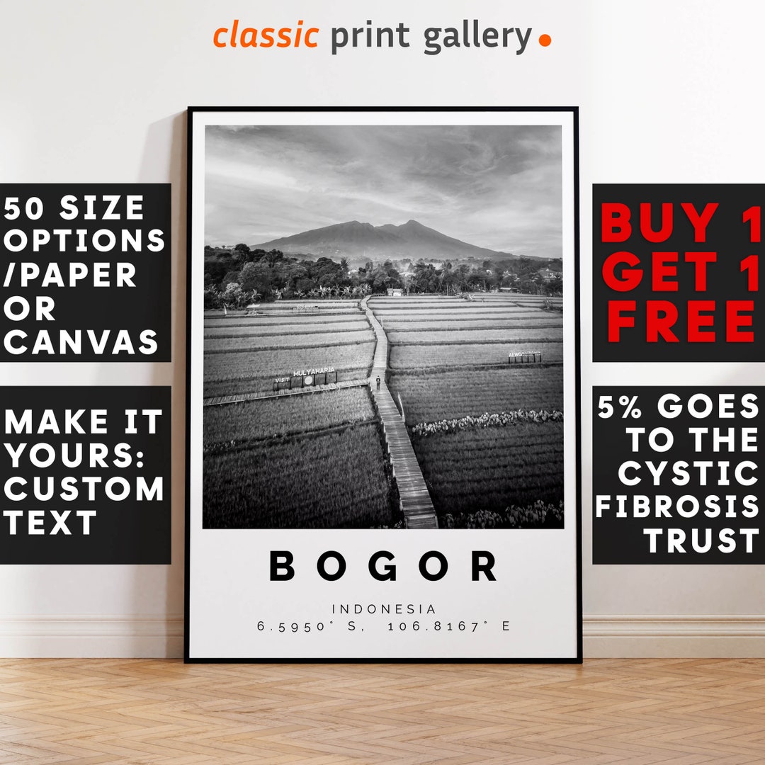 Bogor Poster Black and White Print, Bogor Wall Art, Bogor , Bogor Photo ...