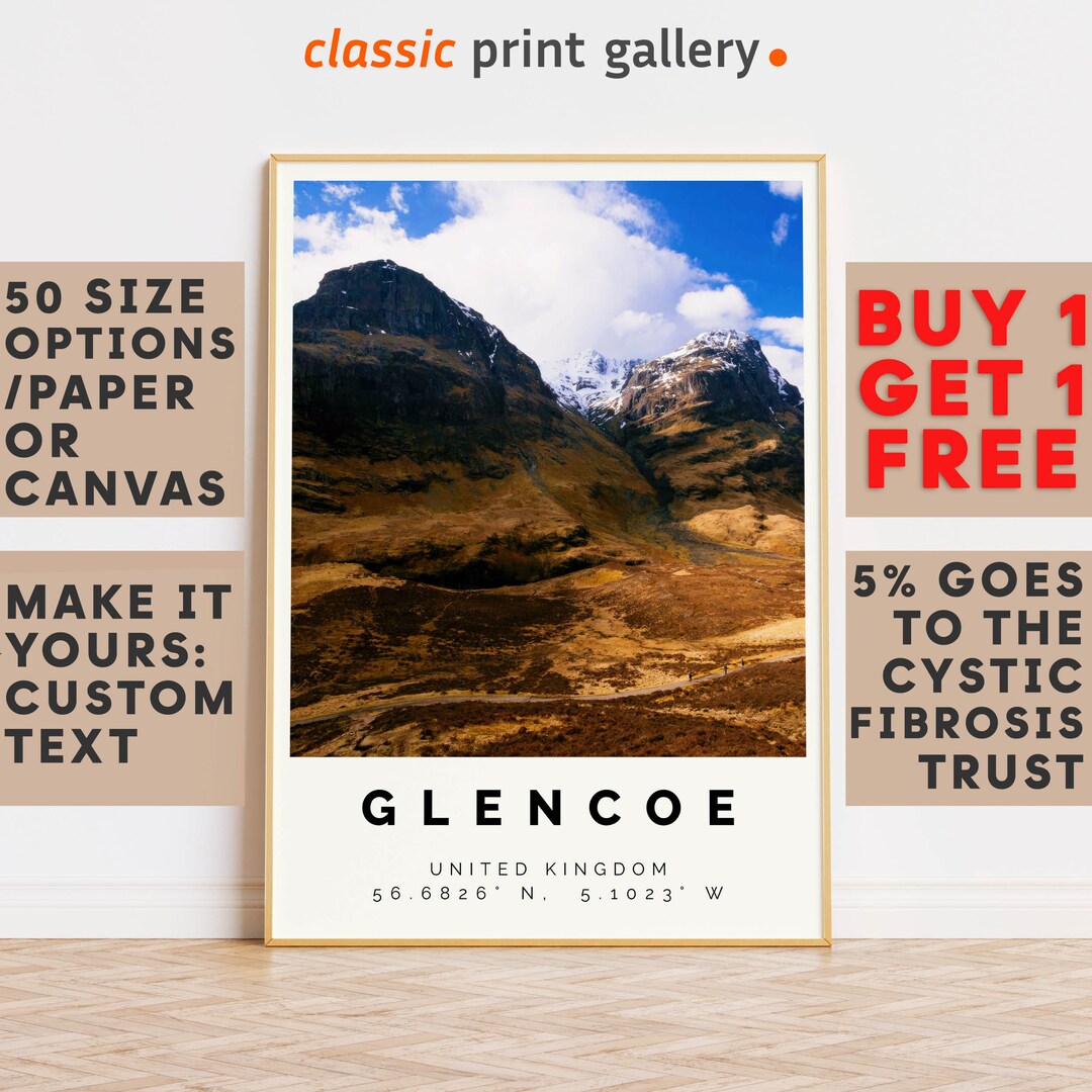 Glencoe Poster Colorful Print, Glencoe Wall Art, Glencoe Photo Decor ...