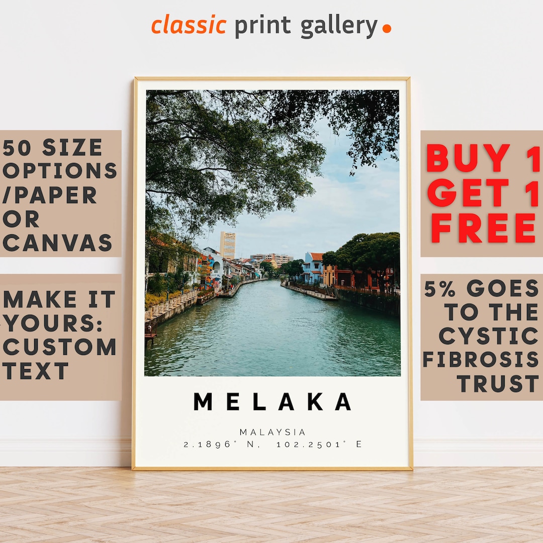 Melaka Poster Colorful Print, Melaka Wall Art, Melaka Photo Decor ...