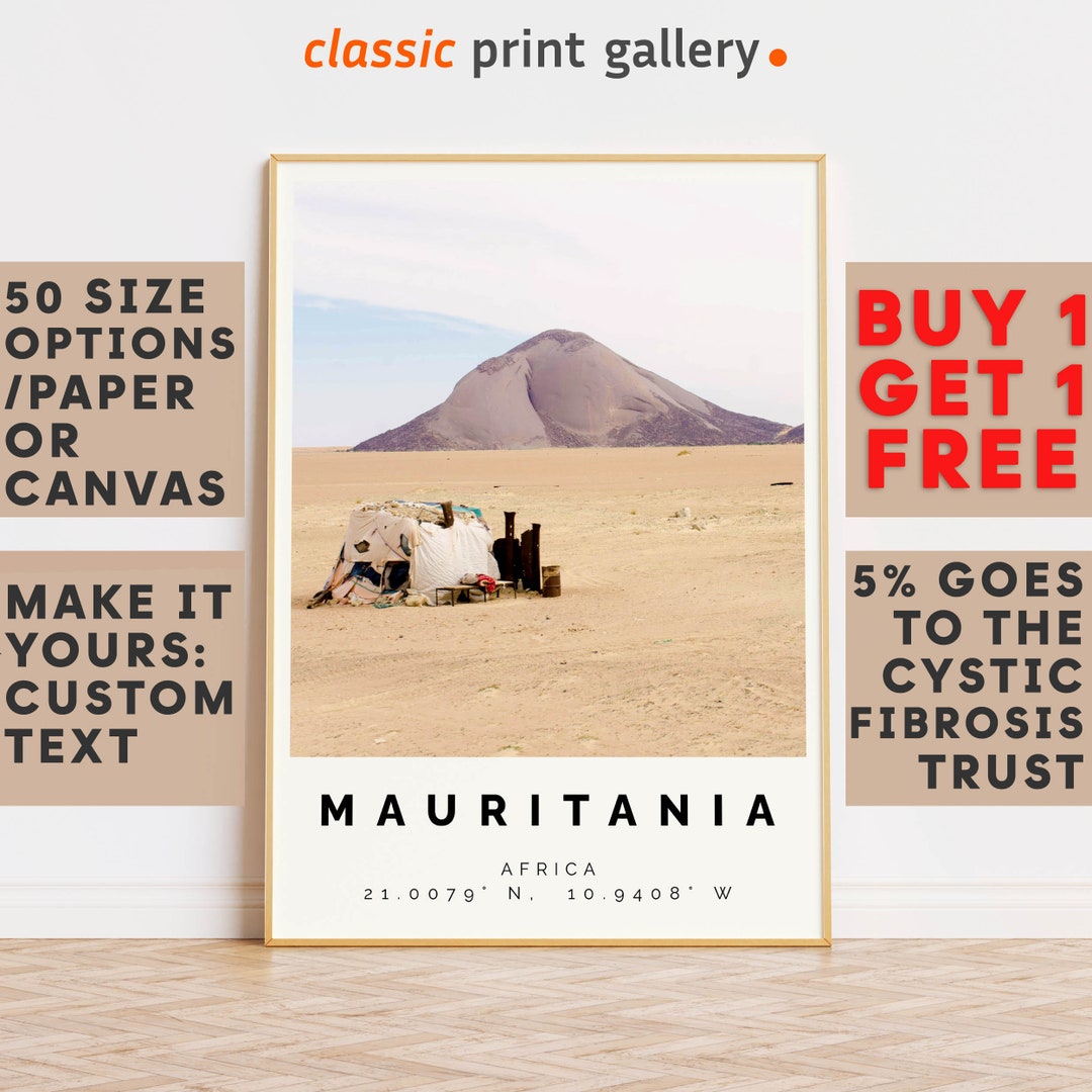 Mauritania Poster Colorful Print, Mauritania Wall Art, Mauritania Photo ...