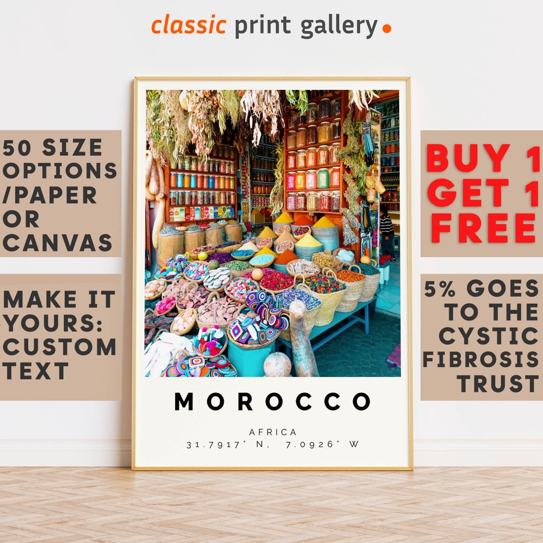 Morocco Poster Colorful Print, Morocco Wall Art, Morocco Photo Decor ...