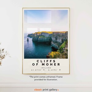 Cliffs of Moher Poster Colorful Print, Cliffs of Moher Wall Art, Cliffs ...
