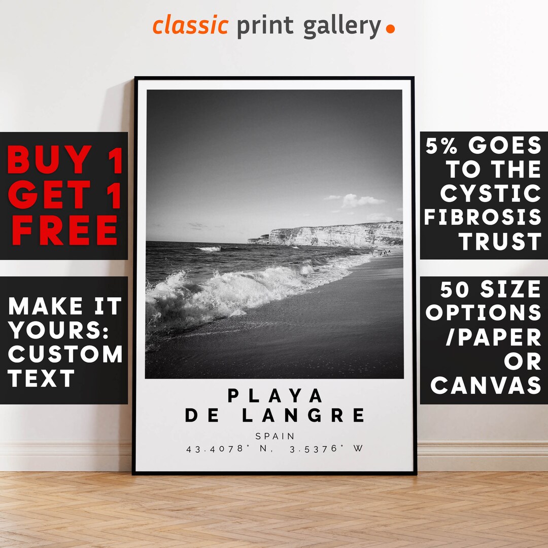 Surf Poster,playa De Langre Print,playa De Langre Wall Art,playa BW ...