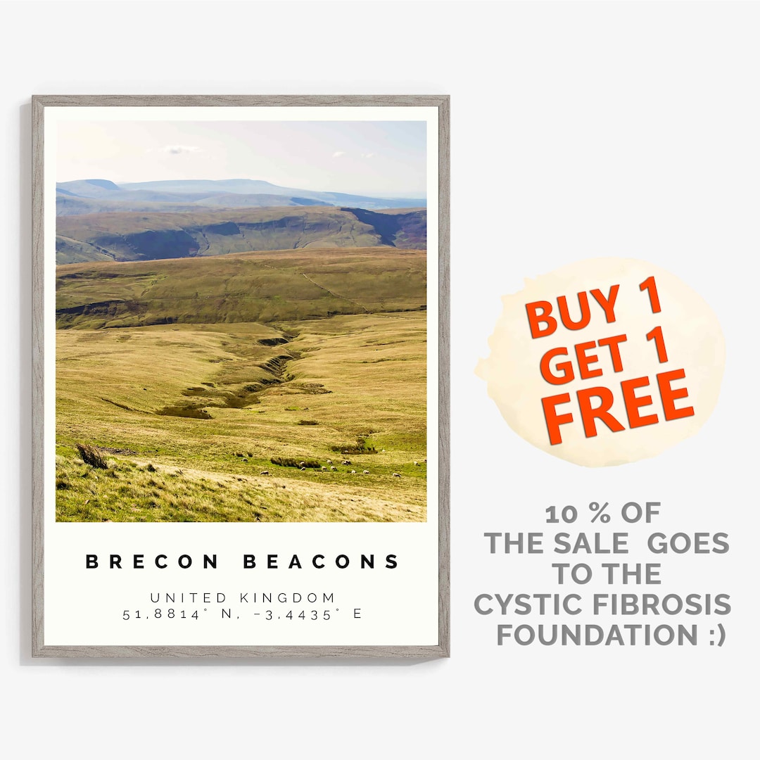 Brecon Beacons Poster Colorful Print Brecon Beacons Wall Art - Etsy