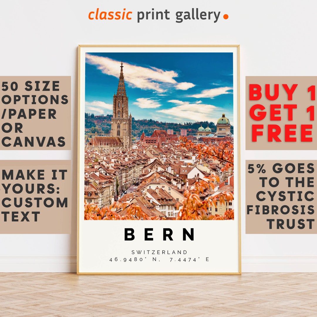 Bern Poster Colorful Print, Bern Wall Art, Bern Photo Decor, Bern Gift ...