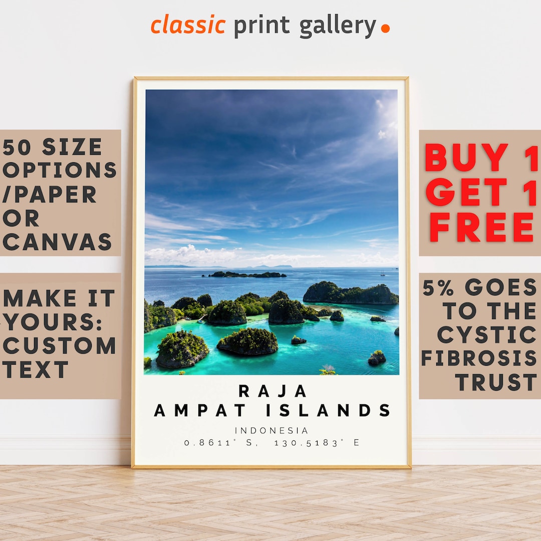 Raja Ampat Islands Poster Colorful Print, Raja Ampat Islands Wall Art ...