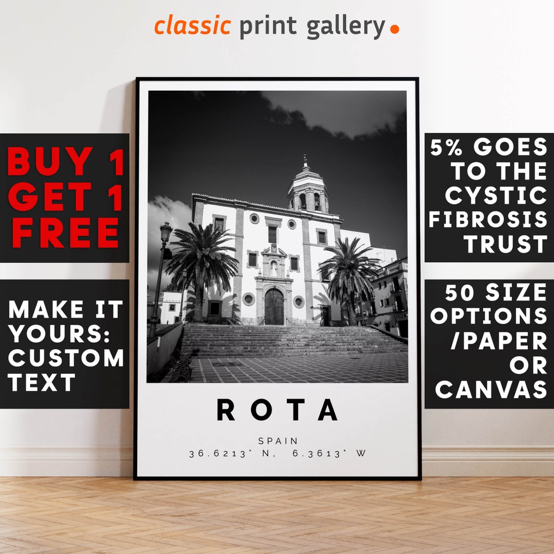 Rota Print,rota Wall Art,rota Black and White Poster,personalized ...