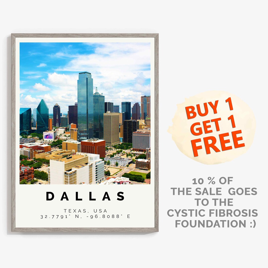 Dallas Poster Colorful Print Dallas Wall Art Dallas Photo - Etsy