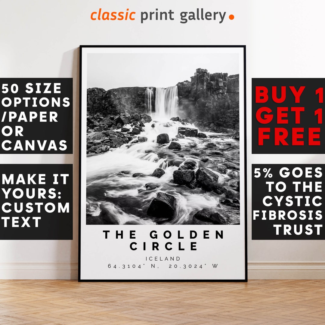 The Golden Circle Poster Black and White Print, the Golden Circle Wall ...