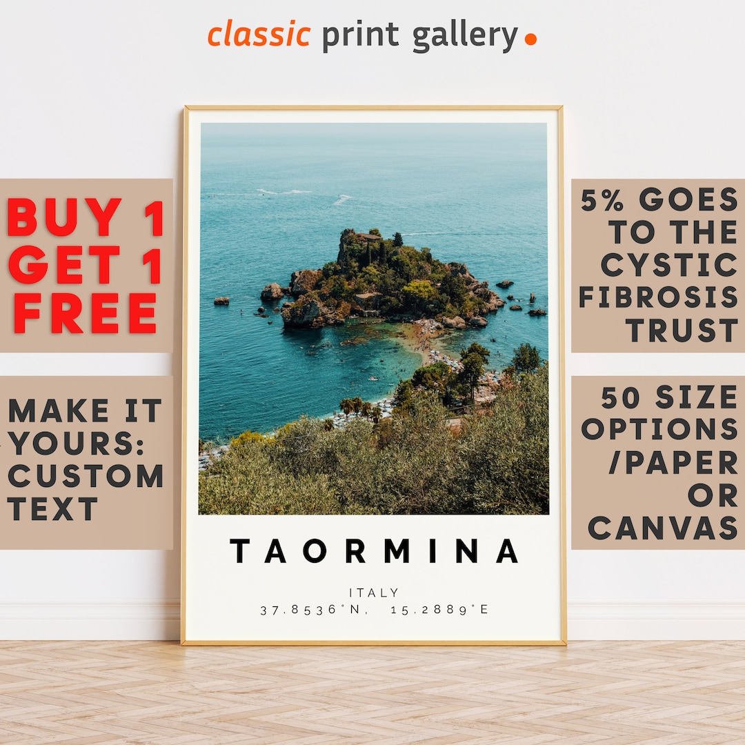 Taormina Print,taormina Wall Art,taormina Colorful Poster,personalized ...