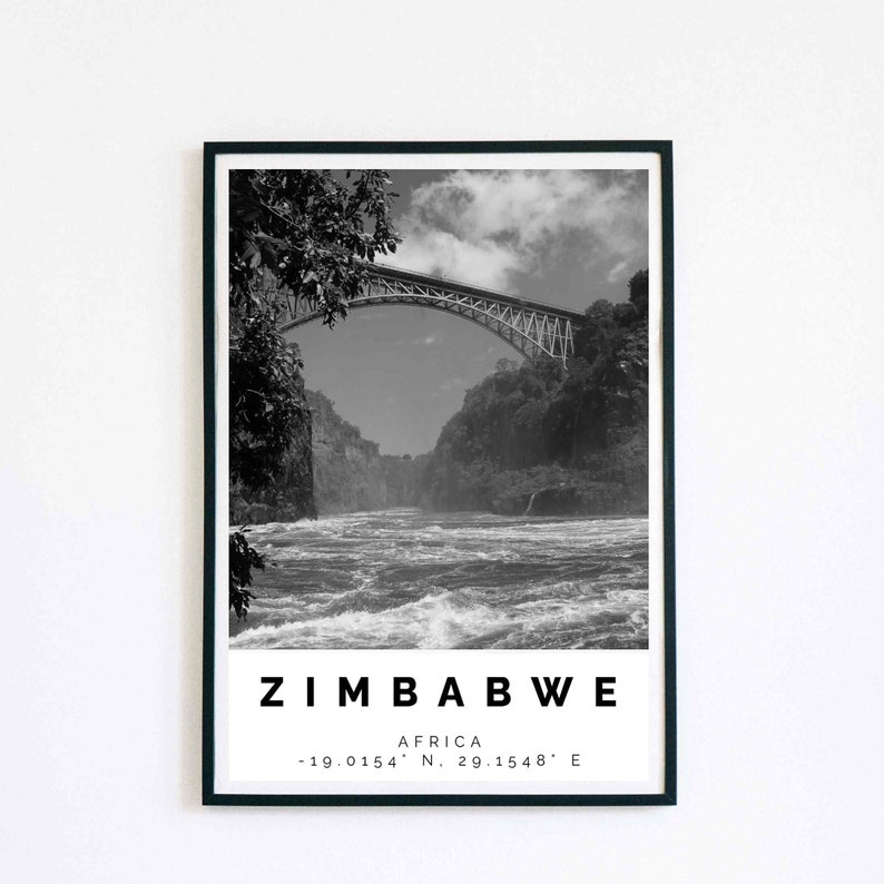 Zimbabwe Print Black and White Photo Zimbabwe Wall Art - Etsy