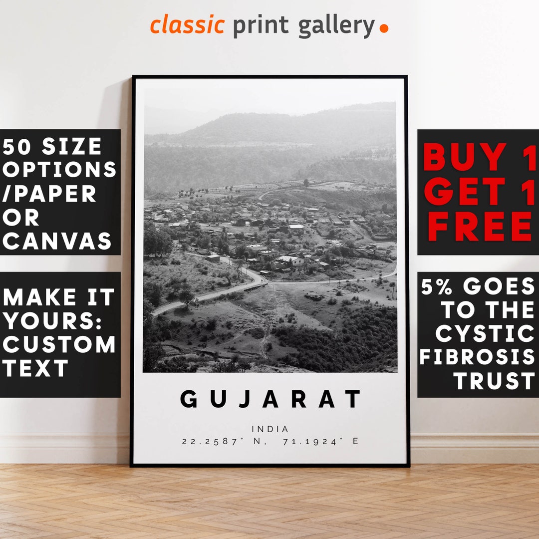 Gujarat Print Black and White Photo, Gujarat Wall Art, Gujarat Travel ...