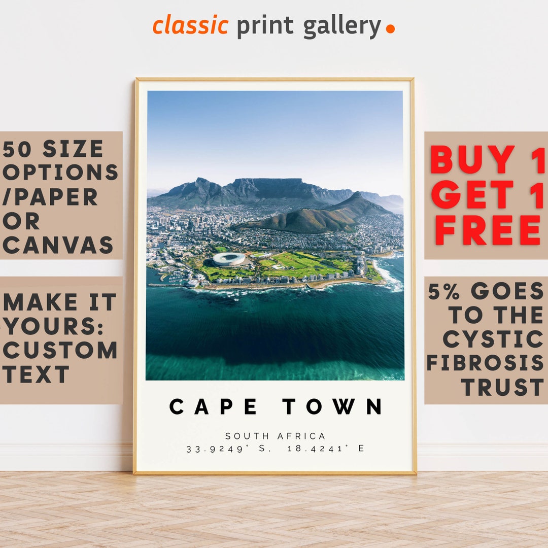Cape Town Poster Colorful Print, Cape Town Wall Art, Cape Town Photo ...