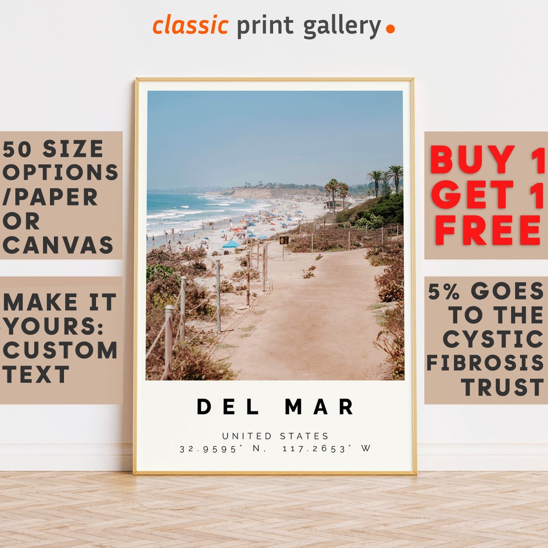 Del Mar Poster Colorful Print, Del Mar Wall Art, Del Mar Photo Decor ...