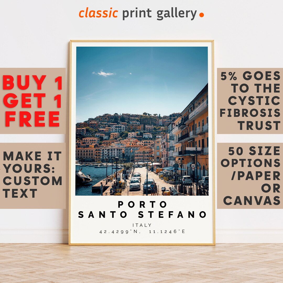 Porto Santo Stefano Print Wall Art Colorful Poster,personalized ...