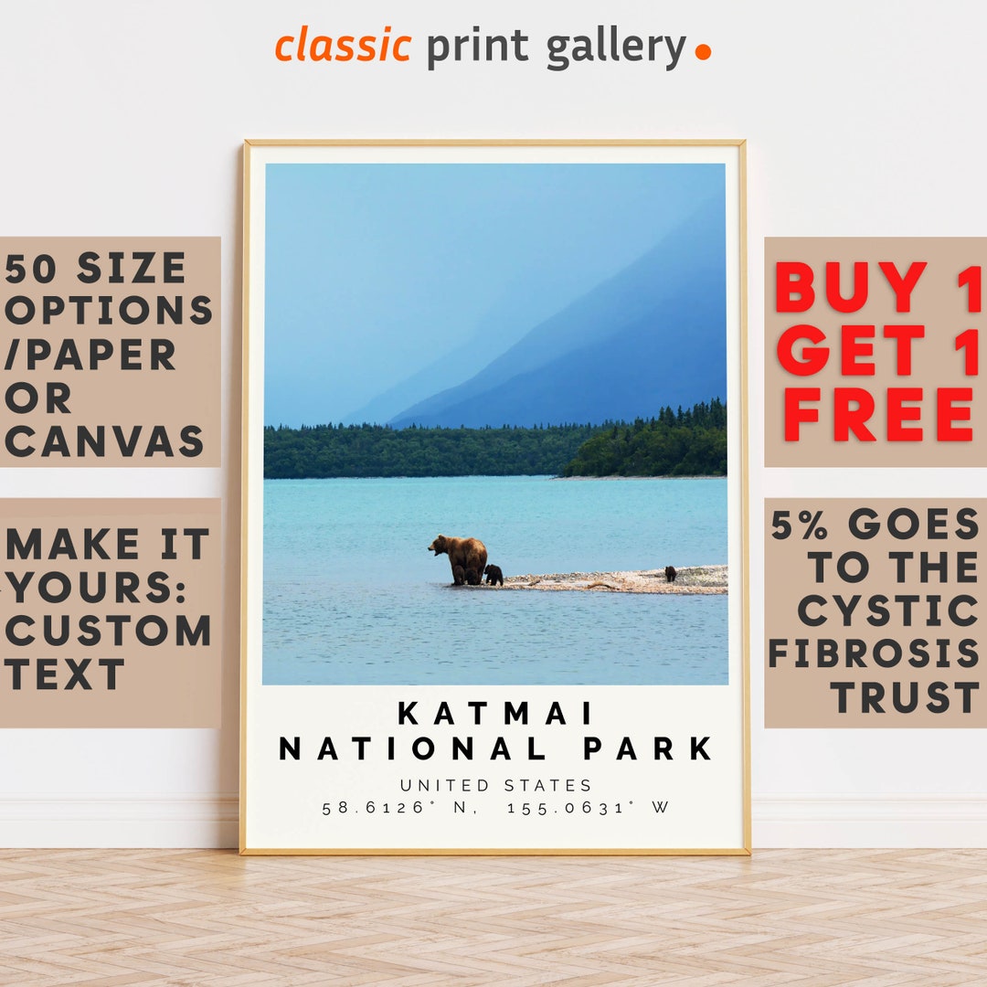 Katmai National Park Poster Colorful Print, Katmai National Park Wall ...