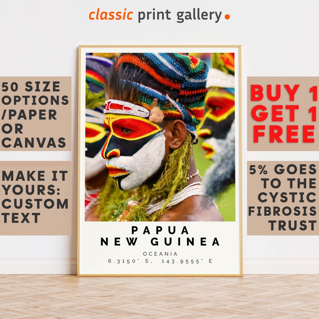 Papua New Guinea Poster Colorful Print, Papua New Guinea Wall Art ...