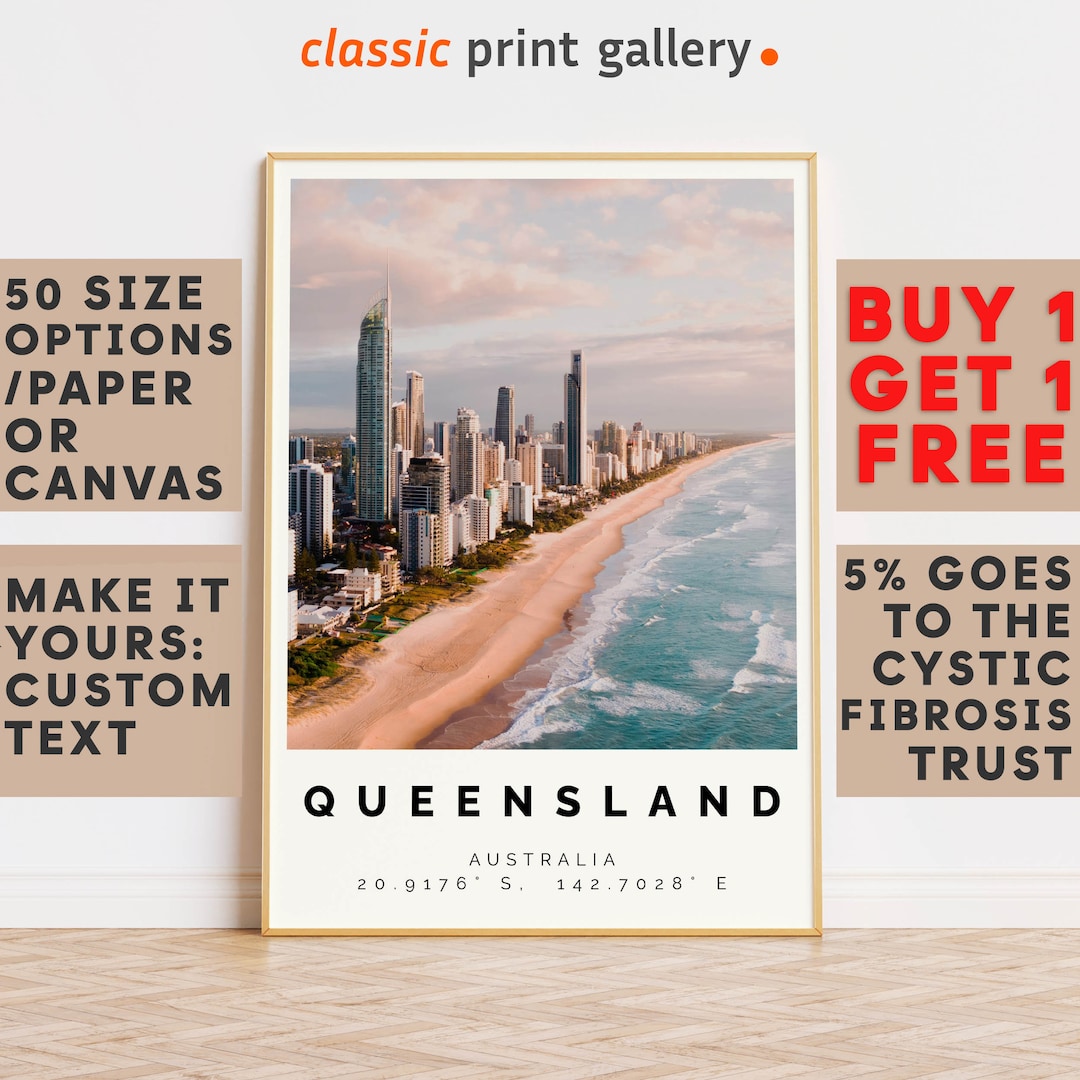 Queensland Poster Colorful Print, Queensland Wall Art, Queensland Photo ...