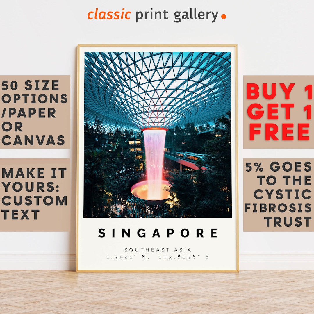 Singapore Poster Colorful Print, Singapore Wall Art, Singapore Photo ...