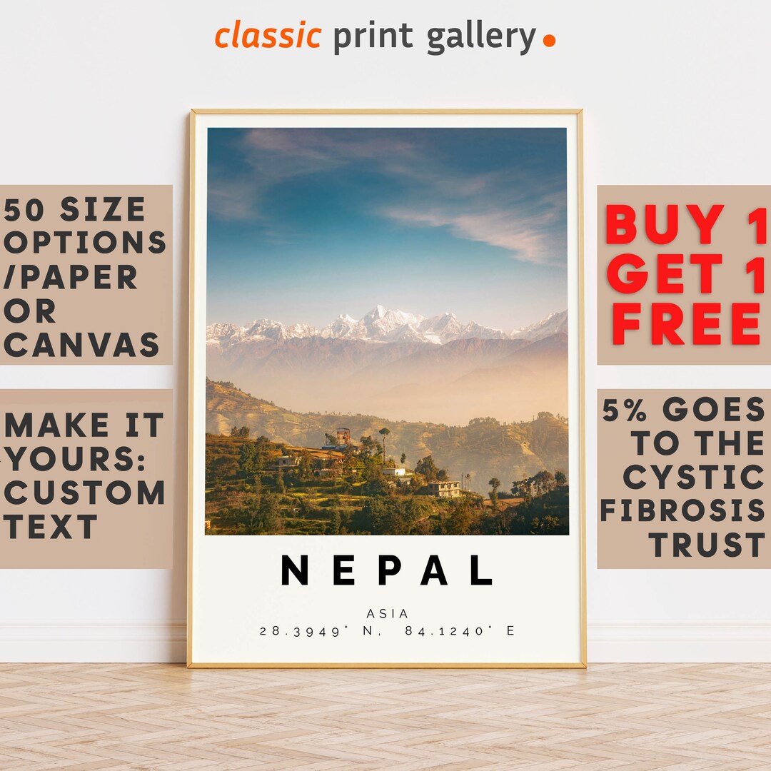 Nepal Poster Colorful Print, Nepal Wall Art, Nepal Photo Decor, Nepal ...