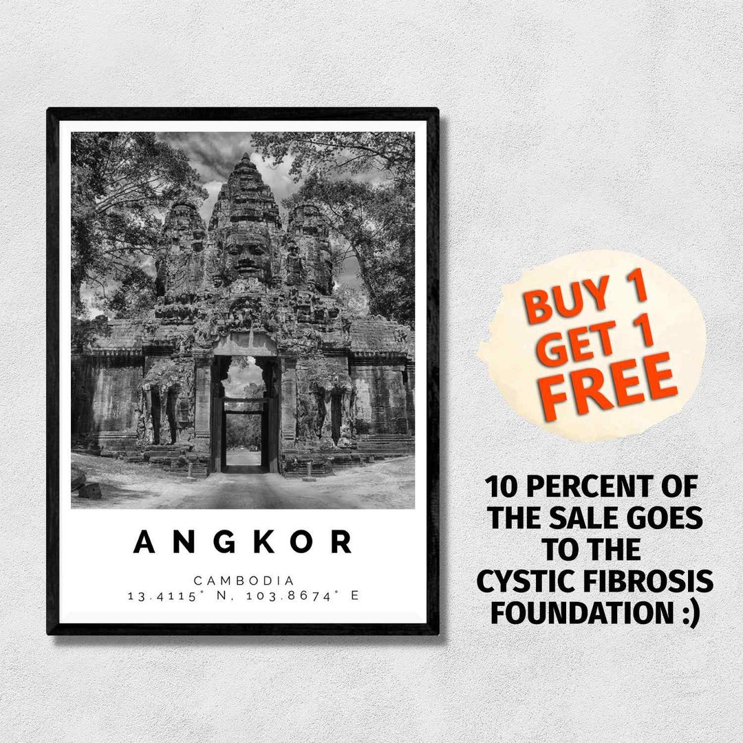 Angkor Poster Black and White Print Angkor Wall Art Angkor - Etsy