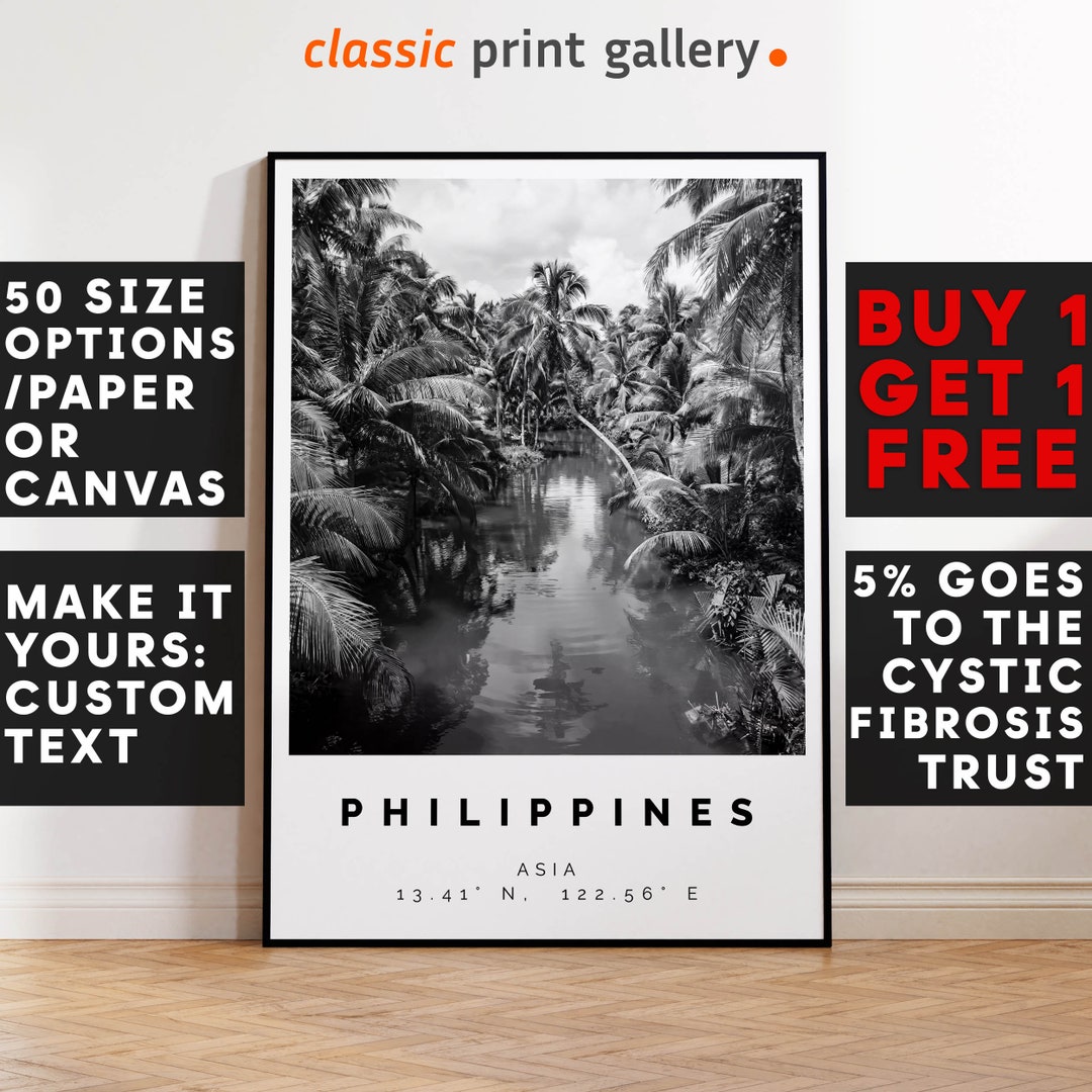Philippines Poster,philippines Print,philippines Black and White ...