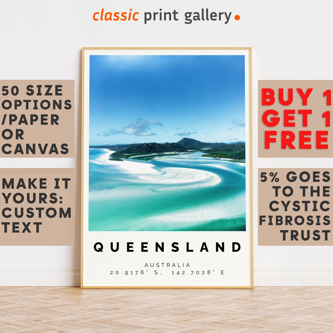 Queensland Poster Colorful Print, Queensland Wall Art, Queensland Photo ...