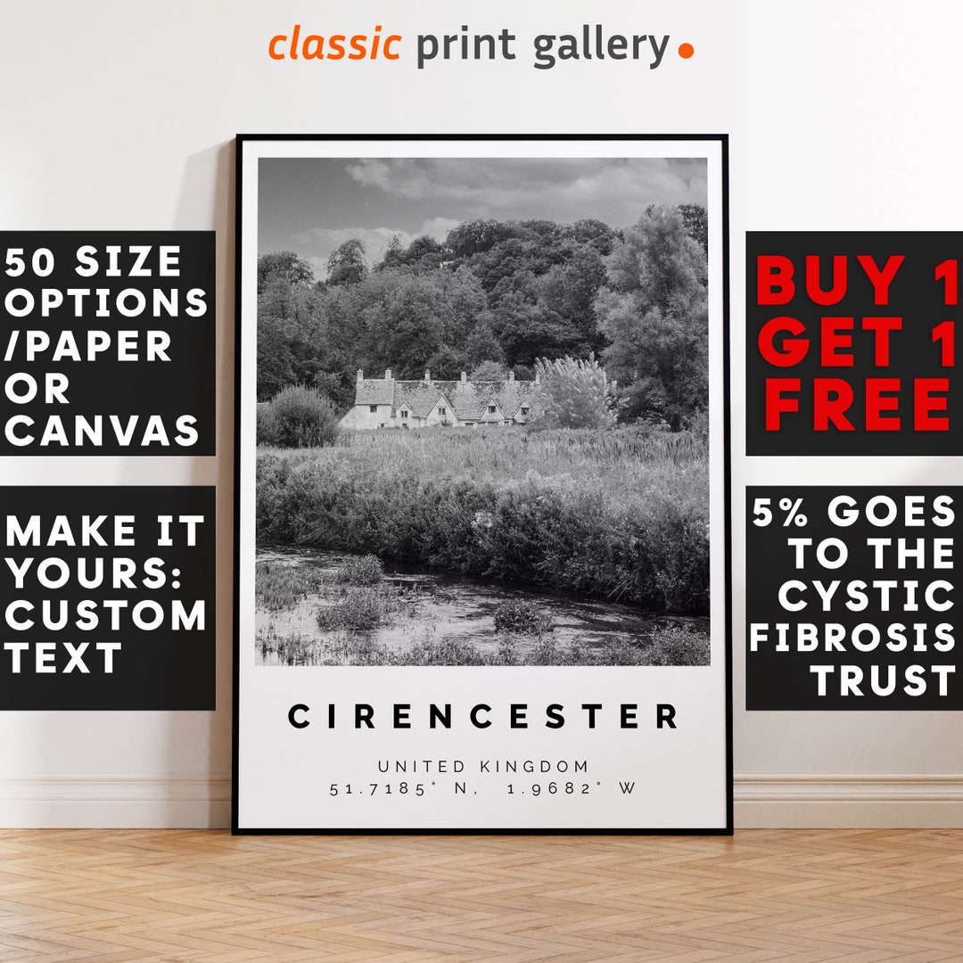 Cirencester Print Black and White Photo, Cirencester Wall Art ...