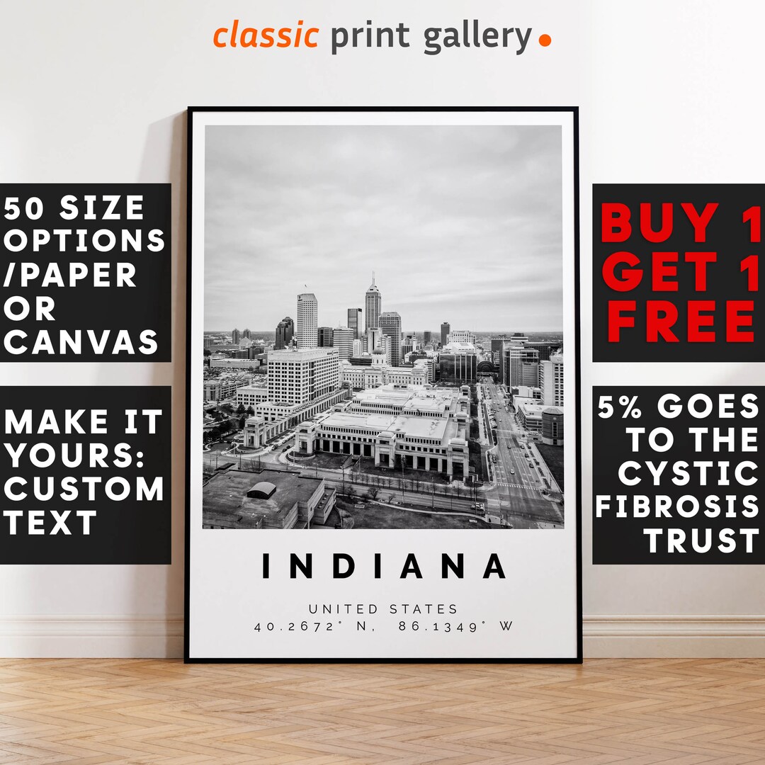 Indiana Print Black and White Photo, Indiana Wall Art, Indiana Travel ...