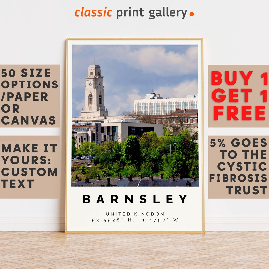 Barnsley Poster Colorful Print, Barnsley Wall Art, Barnsley Photo Decor ...
