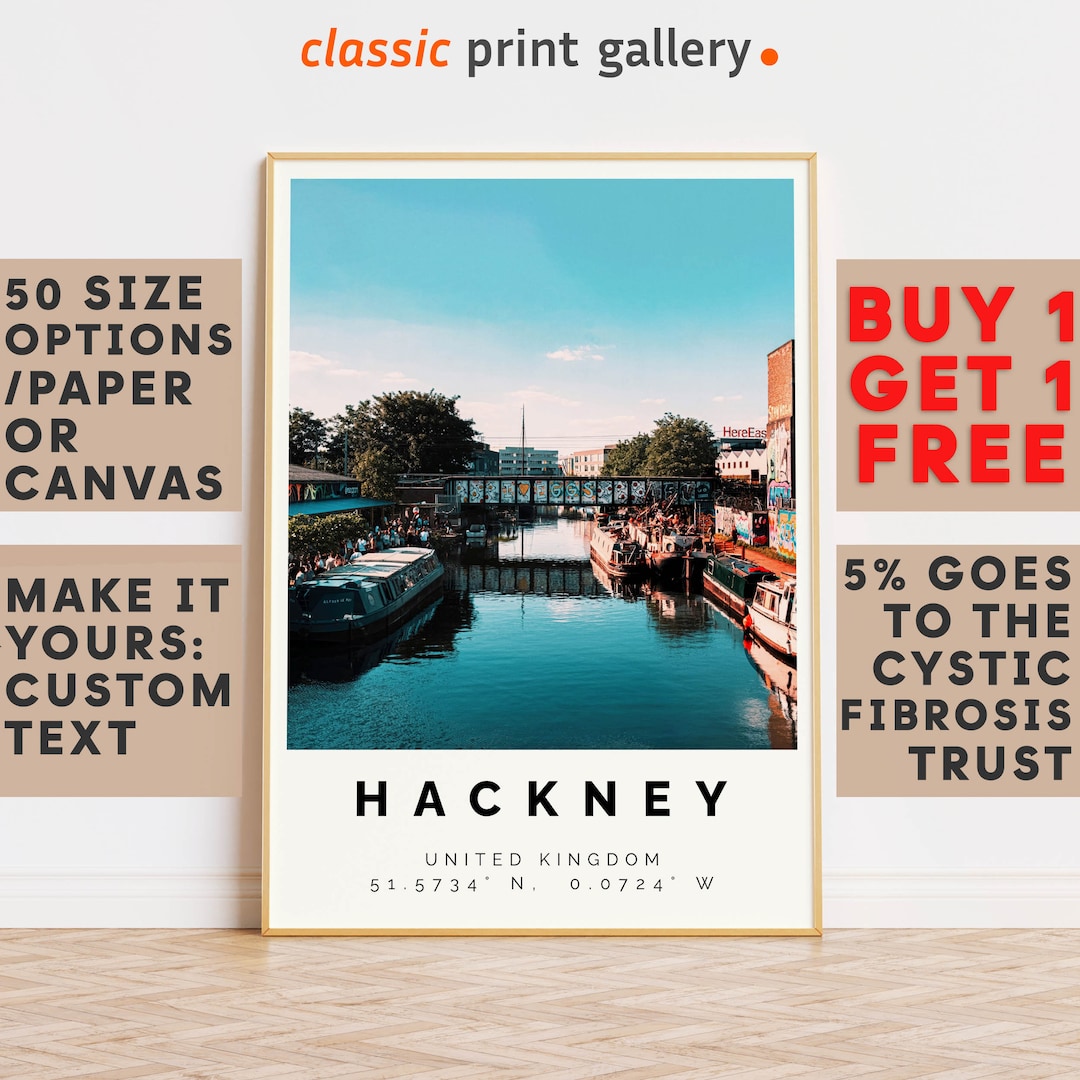 Hackney Poster Colorful Print, Hackney Wall Art, Hackney Photo Decor ...